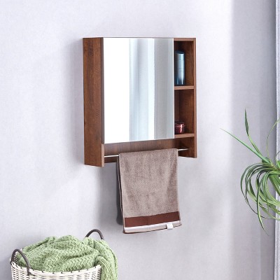 LOVMOR Bathroom Mirror Cabinet Wall Mounted, Over The Toilet Storage ...