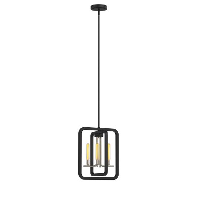 Quickway Imports Modern Round Thin Metal Black Pendant Lamp, Ceiling ...