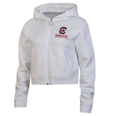 Ncaa South Carolina Gamecocks Women's Gray Fleece Zip Hoodie - L : Target