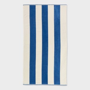 40"x72" Vertical Wide Cabana Striped Oversized Beach Towel Blue ...