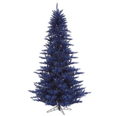6.5ft Puleo Pre-lit Blue Artificial Christmas Tree Clear Lights : Target