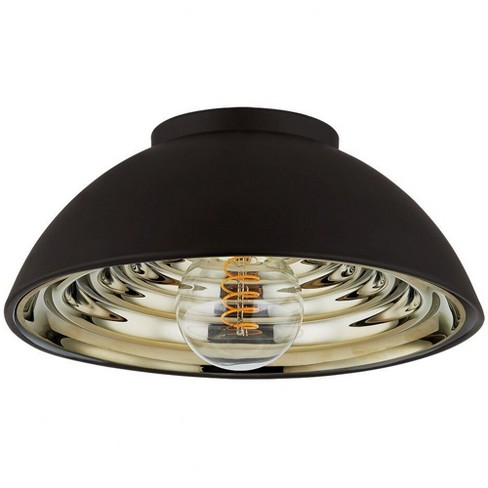 Troy Lighting Eclipse 1 - Light Flush Mount In Soft Black Brass Plated Shade : Target