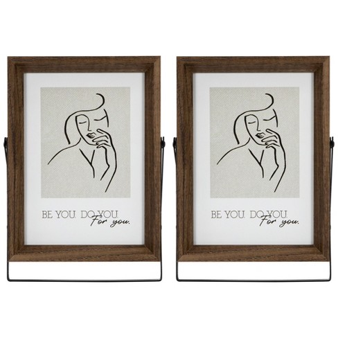 Northlight Wooden Picture Frames With Display Stand - For 5" X 7" Photo ...