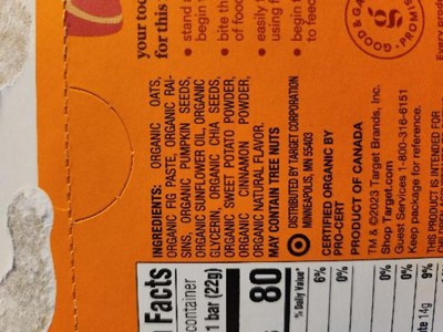 Organic Orange Sweet Potato Snack Bars - 3.17oz/5ct - Good & Gather ...