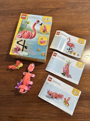 LEGO Creator 3 in 1 Wild Animals: Pink Flamingo Toy with 3 Building ...