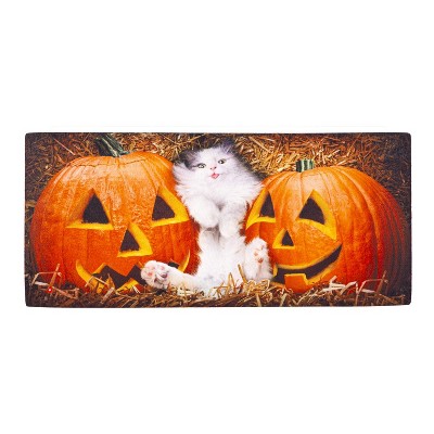 Cat Stuck Between Pumpkins Sassafras Switch Mat : Target