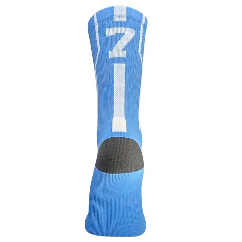 Mk Socks Player Id Jersey Number Single Crew Sock - Columbia Blue ...