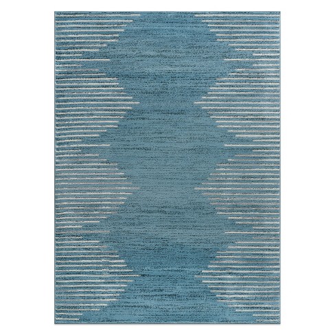 World Rug Gallery Bohemian Stripe Indoor Area Rug - Blue 7'10"x10' : Target