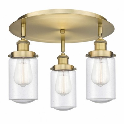 Innovations Lighting Dover 3 - Light Flush Mount In Brushed Brass : Target