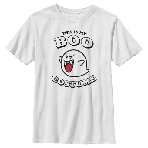 Boy's Nintendo Mario Boo Costume T-shirt - White - Small : Target