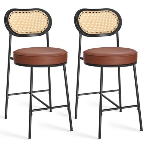 Vasagle Bar Stools Set Of 2, Counter Height Bar Stool With Pe Rattan ...