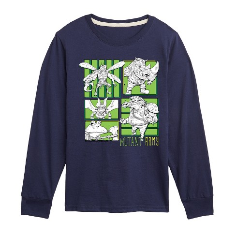 Boys' Teenage Mutant Ninja Turtles Mutant Mayhem Mutant Army Long Sleeve Graphic T-shirt - Navy ...