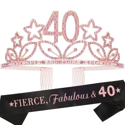 Meant2tobe 40th Birthday Tiara And Sash, Pink : Target