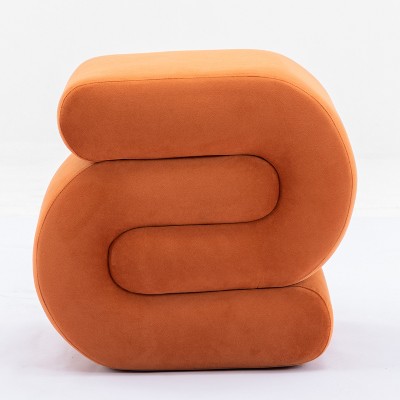 Gdfstudio Mila 19.3" Teddy S-shape Ottoman/footstool, Orange : Target