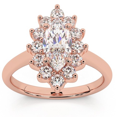 Pompeii3 1 1/2ct Marquise Diamond Halo Engagement Ring 14k Gold Lab Created - Size 8.5 : Target