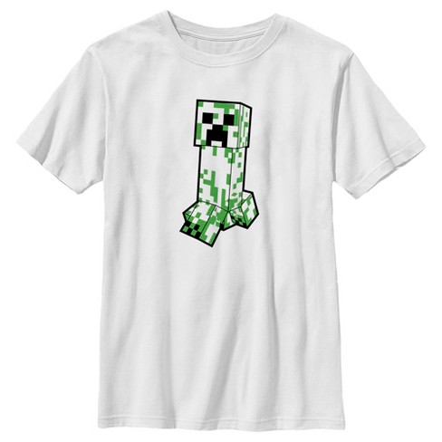 Boy's Minecraft Creeper Creepin' T-shirt - White - Small : Target
