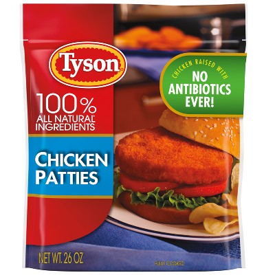 Tyson All Natural Chicken Breast Patties - Frozen - 26oz : Target