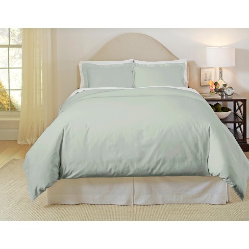 Pointehaven 500 Tc Sateen Sage 100% Long Staple Cotton 3 Pc Duvet Set ...