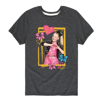 Jojo Siwa Jojo Love Short Sleeve Graphic T-shirt - Heather Charcoal ...