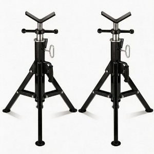 V Head Tripod Pipe Jack Stand, 1/8-12" Pipe Support, 2500LB Heavy Duty ...