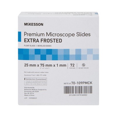 Mckesson Glass Microscope Slides 25 X 75 X 1 Mm Extra-frosted End 72 ...
