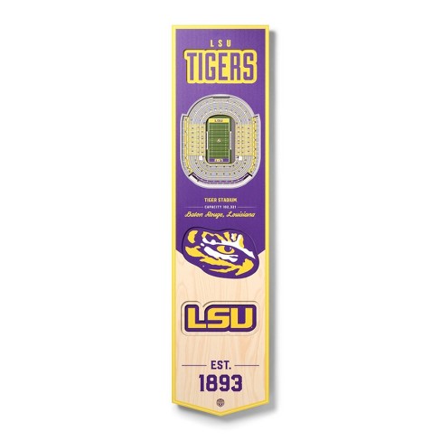 8" X 32" Ncaa Lsu Tigers 3d Stadiumview Banner : Target
