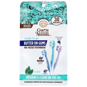 Guru Nanda Butter on Gums Pre-Pasted Wild Mint Toothbrush 30 Each ...