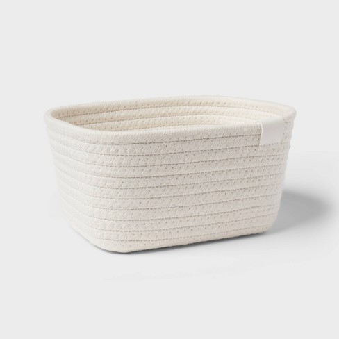 Coiled Rope Basket Ivory - Brightroom™: Decorative Rectangle, Polyester ...