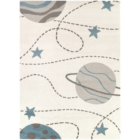 Balta Rugs 4'4"x6' Kids' Astrid Space Cream: Outer Space Rug, Fade ...