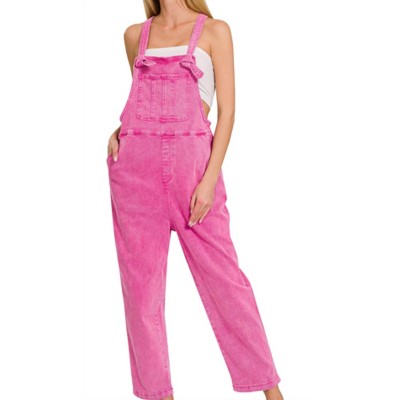 Women's Straight Leg Overalls - Zenana : Target