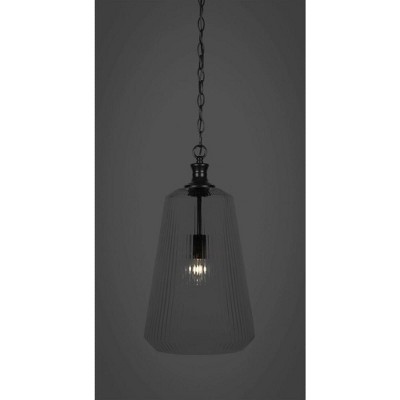 Toltec Lighting Carina 1 - Light Pendant In Matte Black With 11" Clear ...