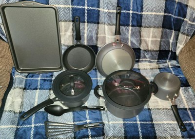 Rachael Ray Cook + Create 10pc Hard Anodized Nonstick Cookware Set With ...