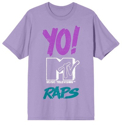 Yo Mtv Raps Stacked Logos Crew Neck Short Sleeve Purple Rose Women’s T ...