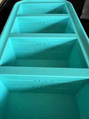 Souper Cubes Food Freezing Tray With Lid Aqua Blue: Silicone Freezer ...