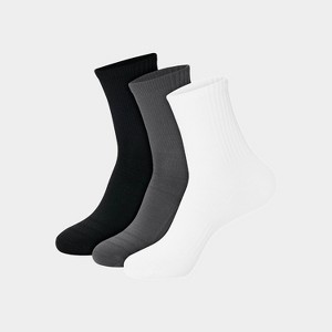 Hanes Men's Stretch Crew Socks 3pk - Gray/White/Black 6-12 : Target