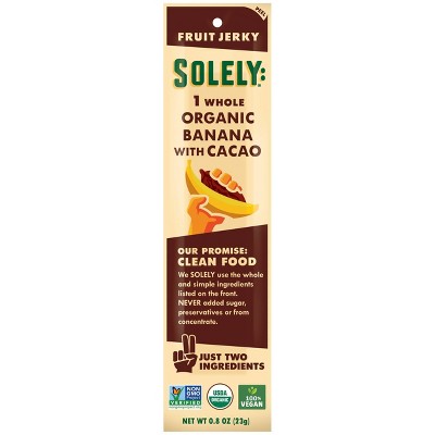 Solely Organic Banana With Cacao Fruit Jerky - 0.8oz : Target