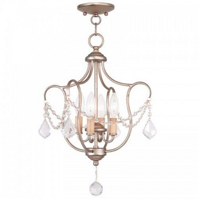 Livex Lighting Chesterfield 4 - Light Pendant In Antique Silver Leaf ...