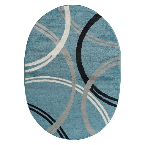 World Rug Gallery Contemporary Abstract Circles Design Area Rug - Blue ...