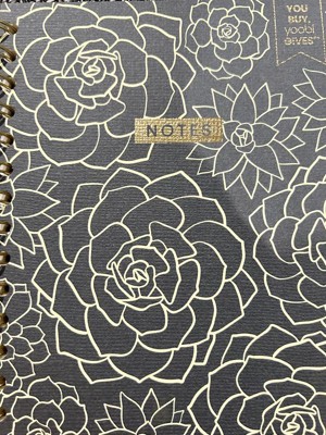 100 Sheet College Ruled Evolve Journal 6"x8" Spiral Soft Cover Navy Succulents - Yoobi™ : Target