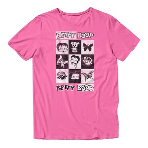 Betty Boop Mens Grunge Butterflies & Roses Betty Box Up T Shirt ...