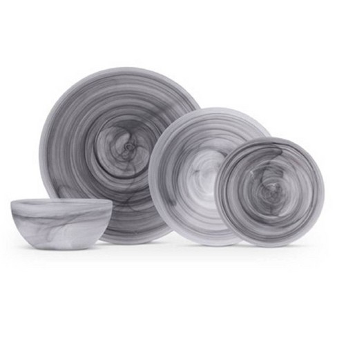 Fortessa Tableware Solutions 16pc Glass La Jolla Dinnerware Set Gray ...