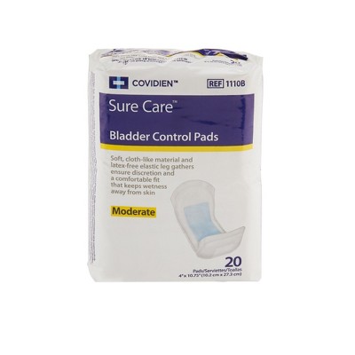 Sure Care Bladder Control Pads, Moderate Absorbency, 20 Count, 1 Pack ...