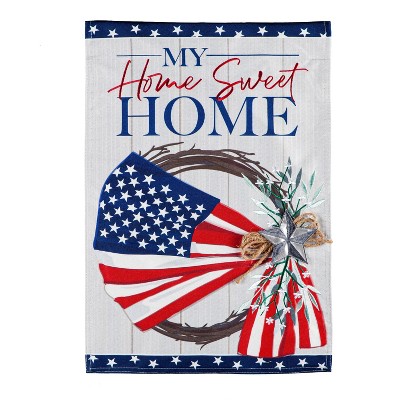 American Flag Wreath Garden Linen Flag : Target