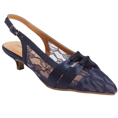 Comfortview Women's Wide Width The Poppy Slingback, 9 Ww - Navy : Target