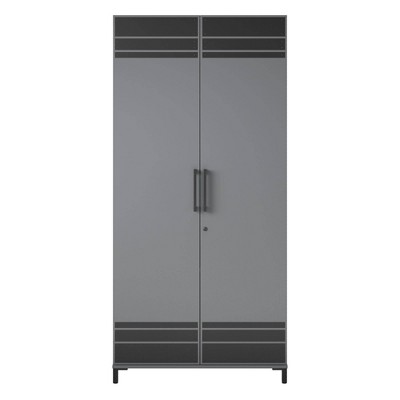 Manhattan Comfort Fortress 74.8" Tall Garage Cabinet Charcoal Gray : Target