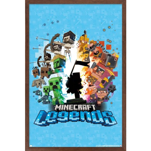Trends International Minecraft: Legends - Blue Framed Wall Poster ...