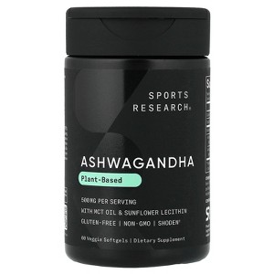 Sports Research Ashwagandha, Plant-Based, 60 Veggie Softgels (250 mg ...