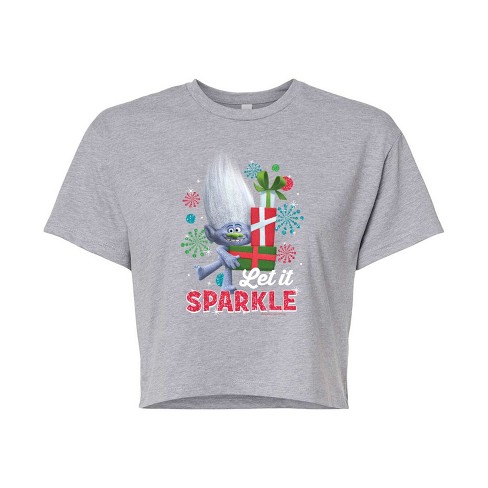 Women's Trolls Let It Sparkle Guy Diamond Cropped Graphic T-shirt ...