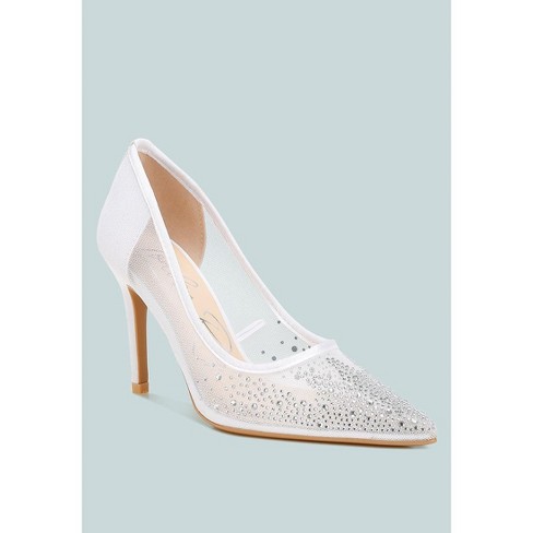 High Ball Mesh Rhinestone Stiletto Pumps : Target