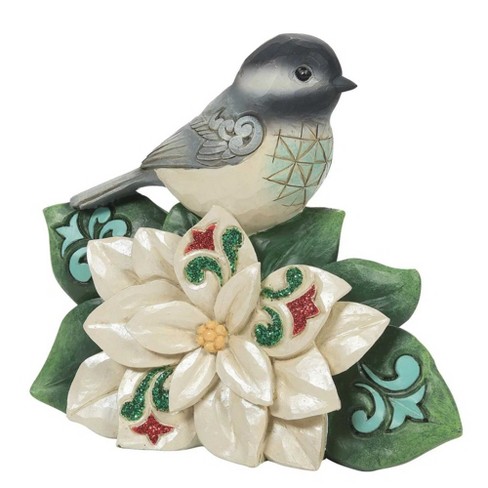 Jim Shore 4.75 In Joy Blooms Here Winter Wonderland Chickadee Bird ...